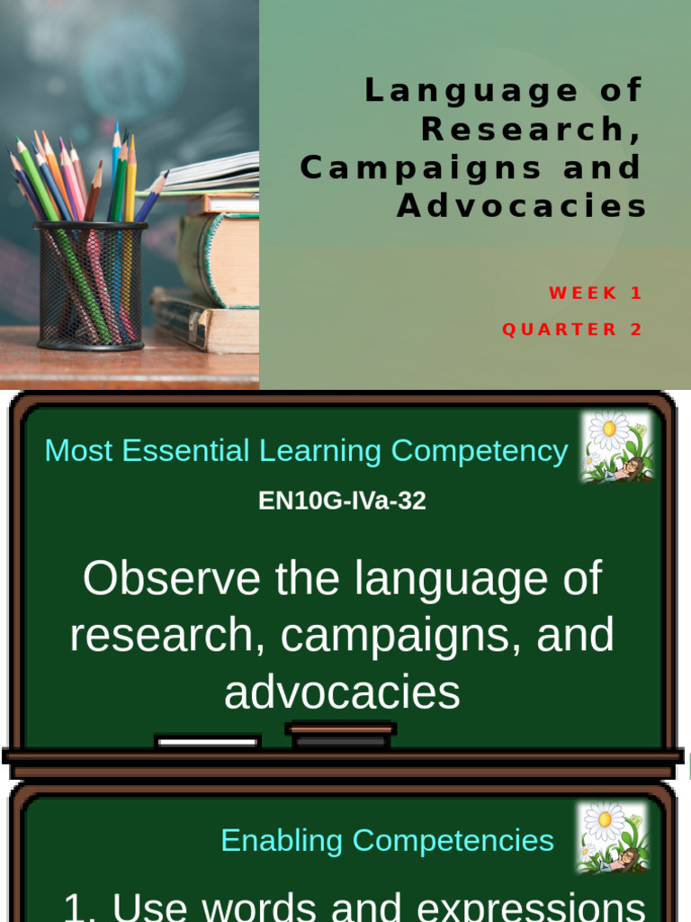 Language of Research, Campaigns and Advocacies | PDF | Persuasion ...