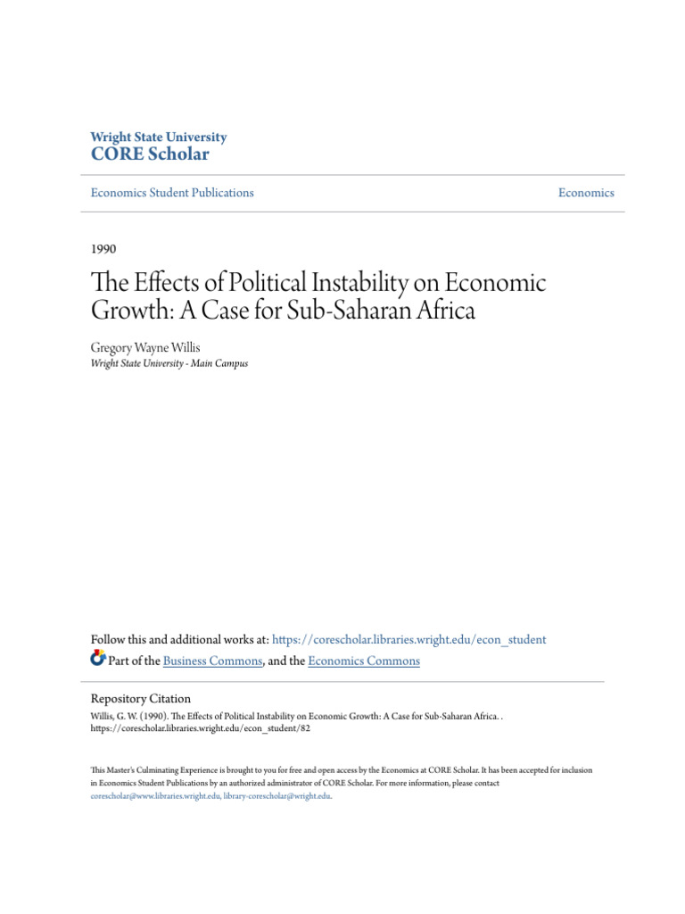The Effects of Political Instability On Economic Growth - A Case F ...