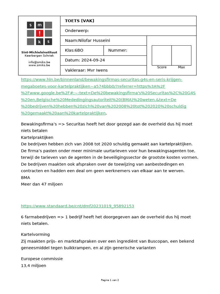 Sjabloon Voor Een Digitale Taak | PDF