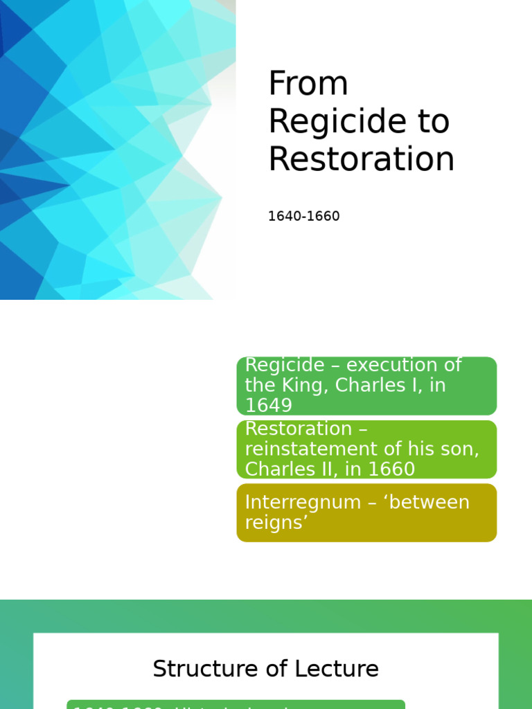 From Regicide To Restoration | PDF | Wars Of The Three Kingdoms | English Civil War
