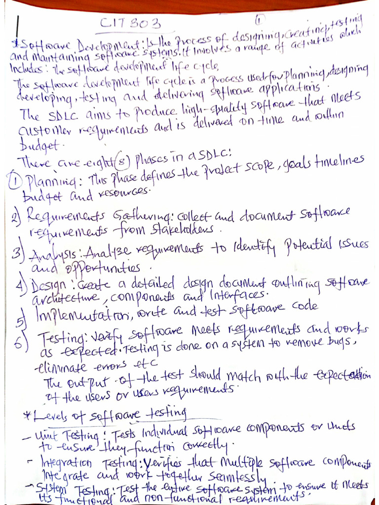 CIT 303 Note1-1 | PDF