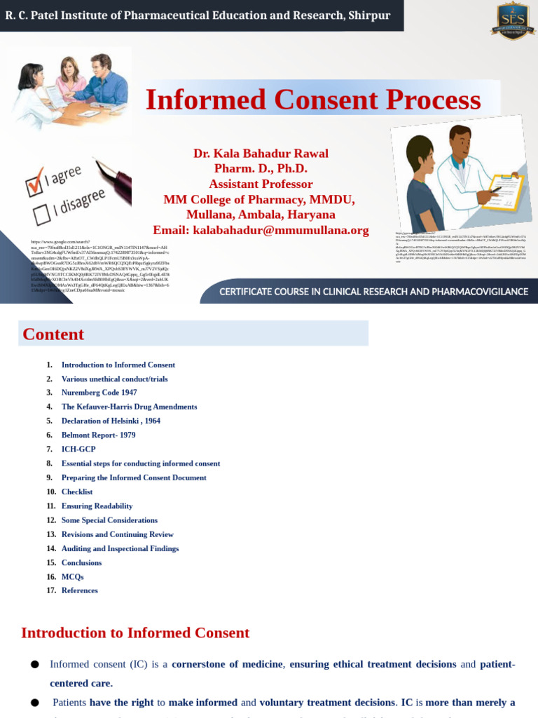 Course Informed Consent Process RCPIPER PPT FORMAT | PDF | Informed Consent | Institutional ...