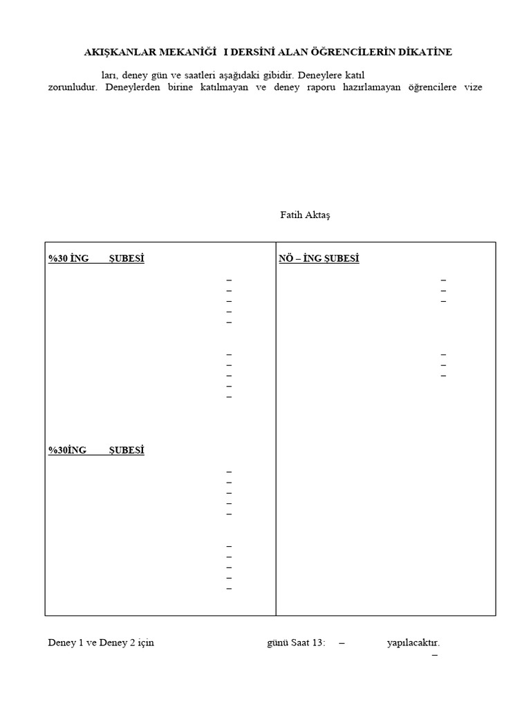 ME302 Deney Programi (2024-2025) - 1 | PDF