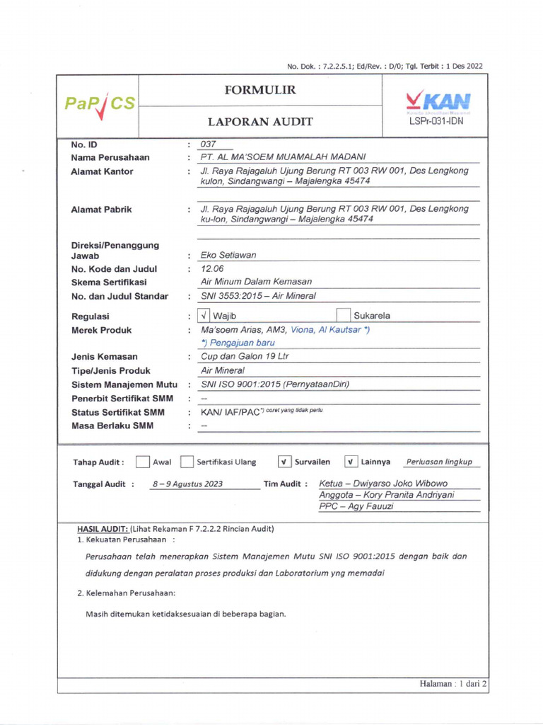 Laporan Audit | PDF