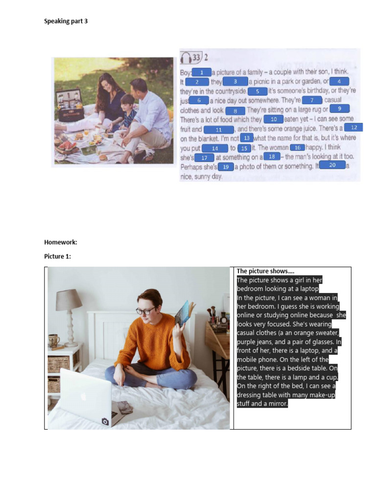 Speaking Part 3 - Samples and Pictures - MS.S | PDF
