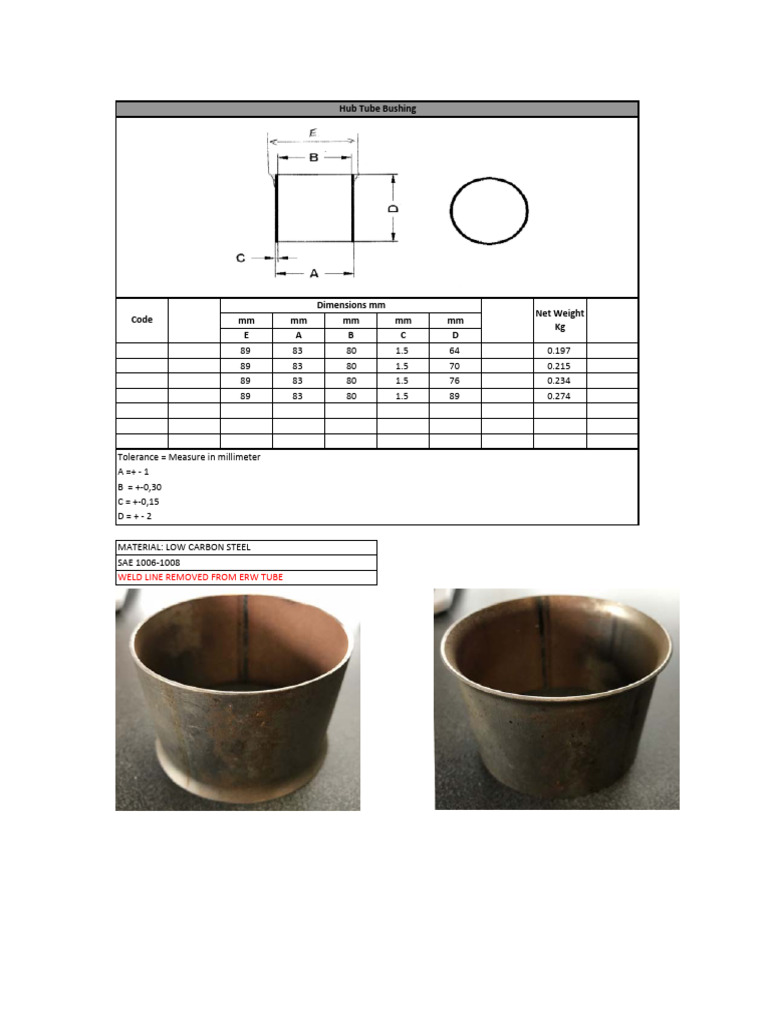 181001 Hub Tube Bushings-CT | PDF