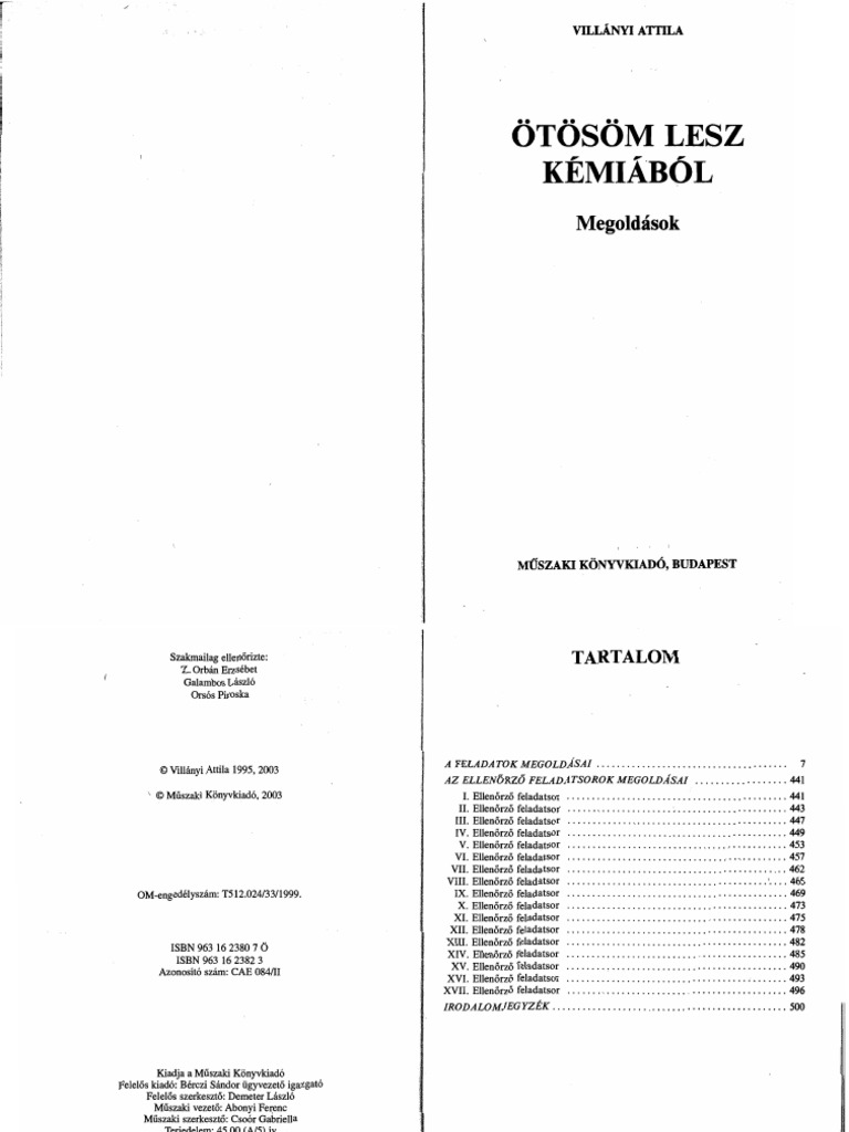 Otosom Lesz Kemiabol Megoldasok | PDF