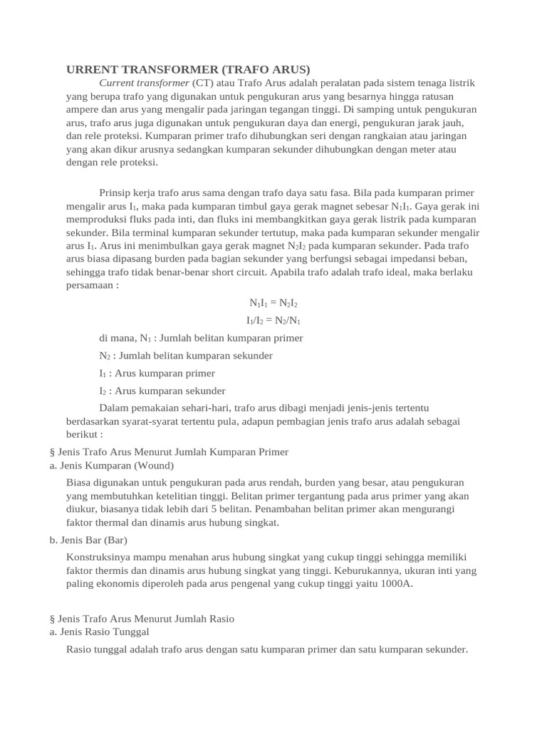 Current Transformer | PDF