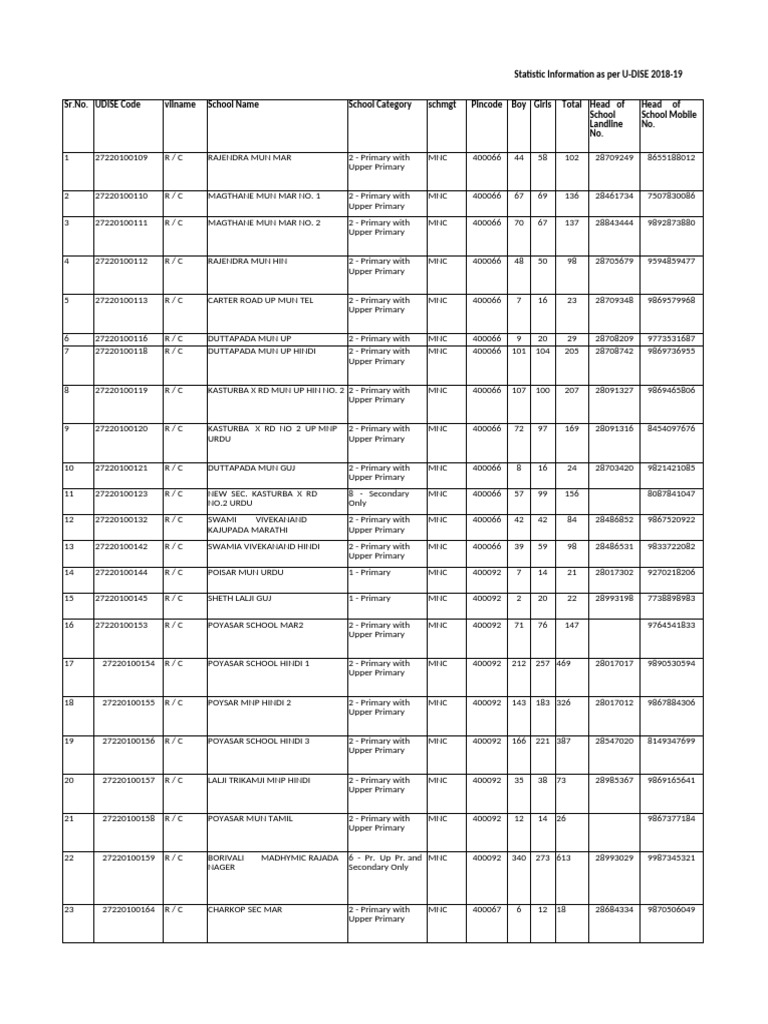 School Statistics U-DISE 2018-19 | PDF | South Asia | Indo Iranian Peoples