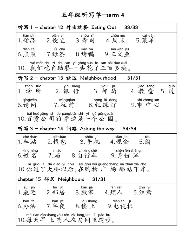 Term 4 Spelling List 4 | PDF
