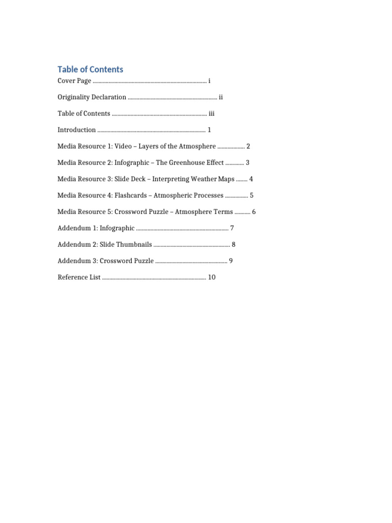 Portfolio_Table_of_Contents | PDF