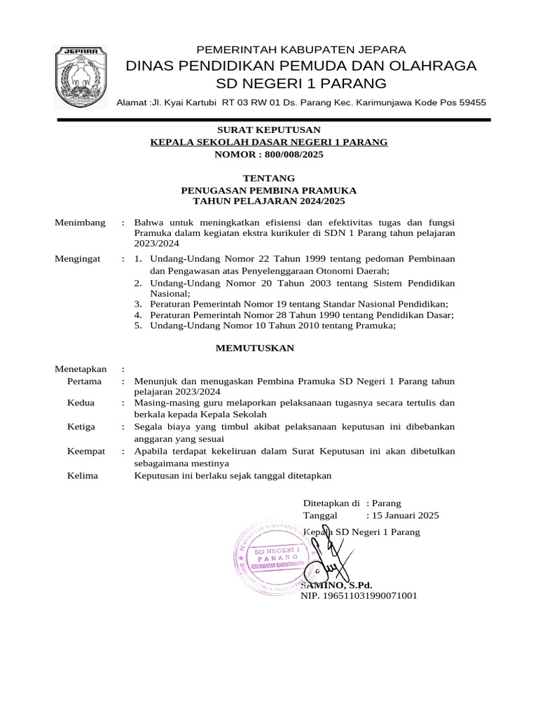 SK Pramuka Tahun 2025 | PDF