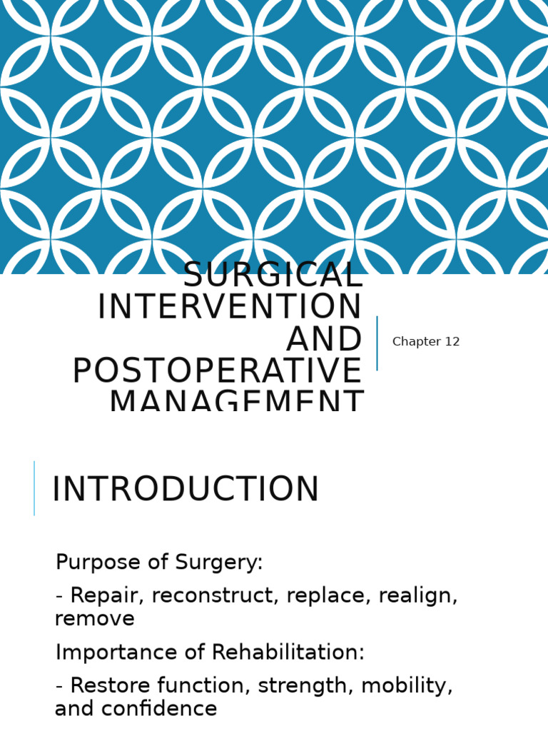 Surgical Intervention Postoperative Management | PDF