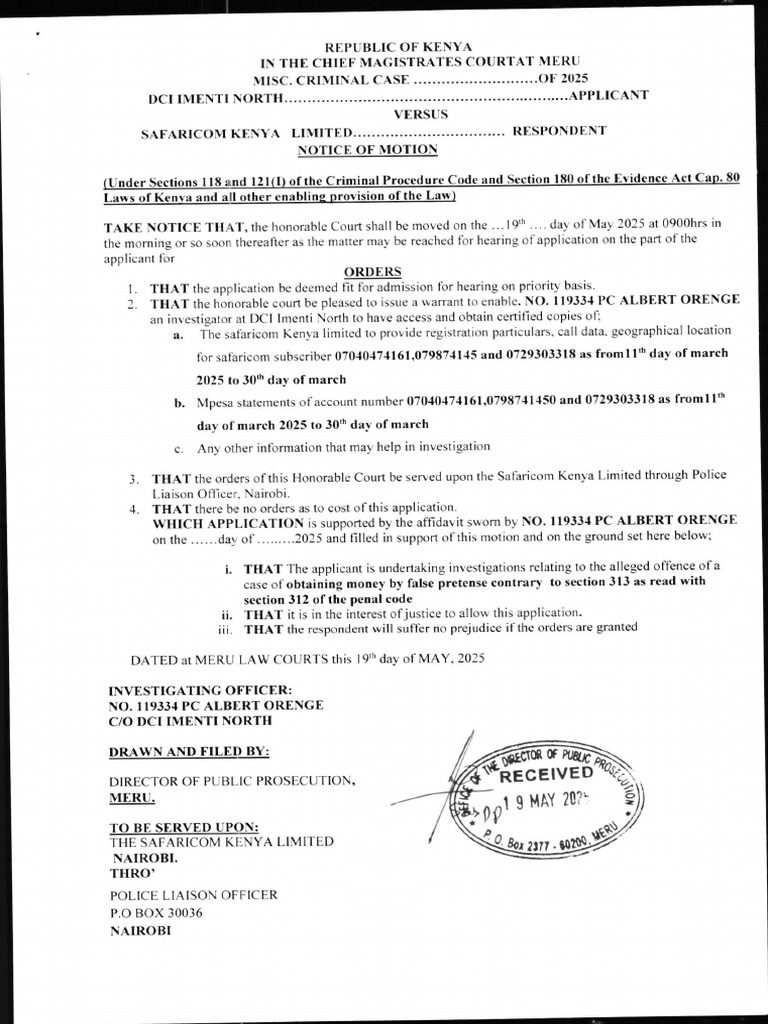 Dci Imenti North Versus Safcom LTD | PDF | Telecommunications | Companies