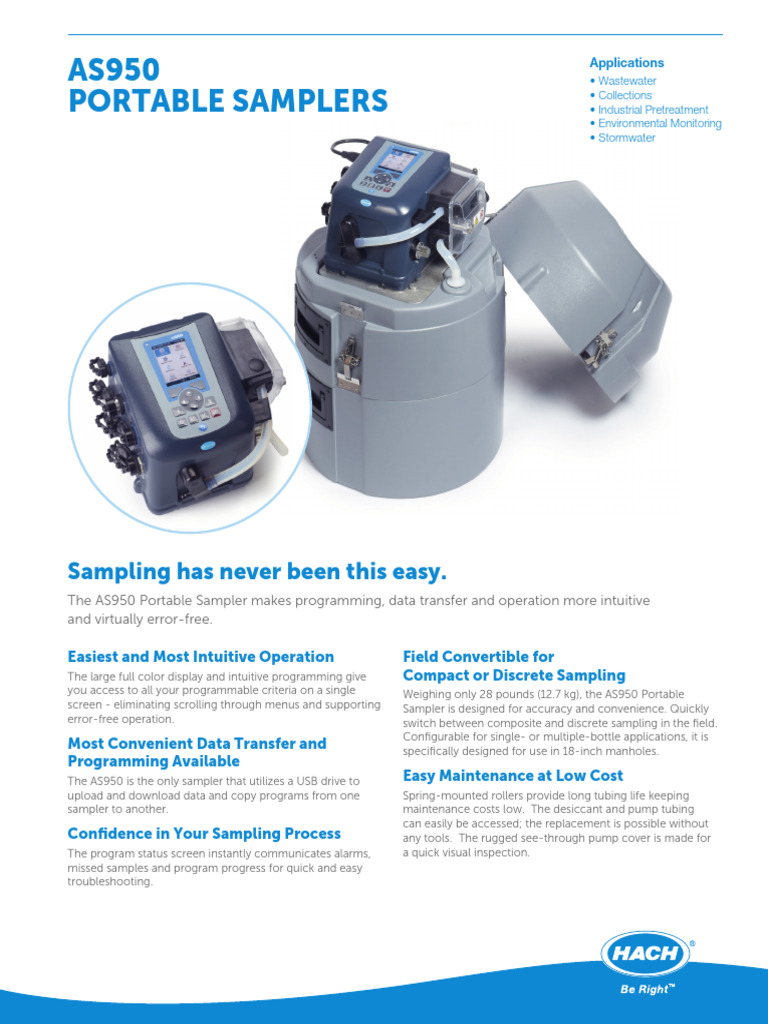 AS950 Portable Wastewater Sampler | PDF