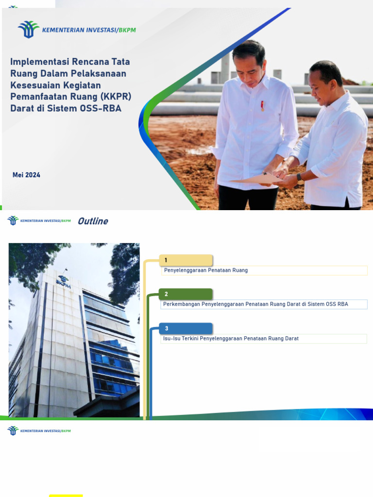 Penyelenggaraan KKPR Darat Di Sistem OSS RBA - Kalteng | PDF