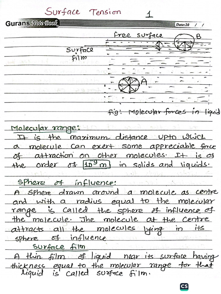 Surface Tension | PDF