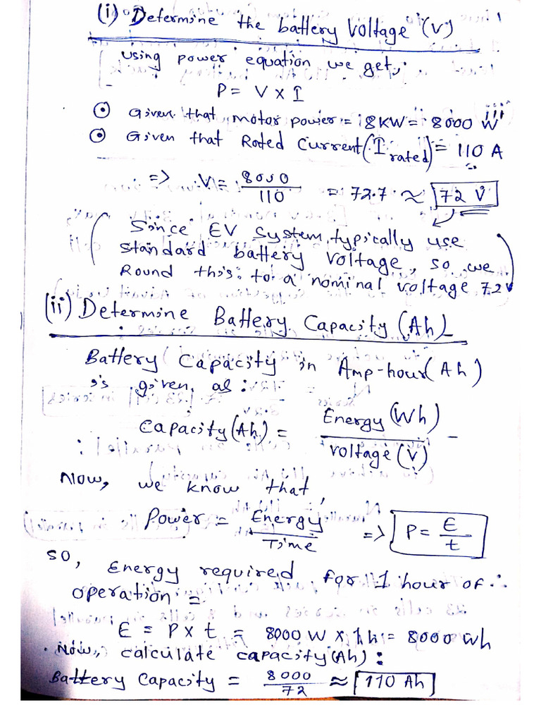 Battery Specs Calculation | PDF