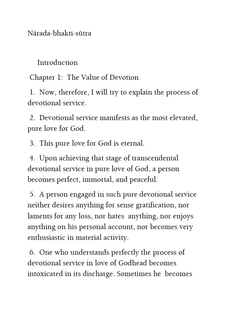 Narada Bhakti Sutra | PDF | Bhakti | Love