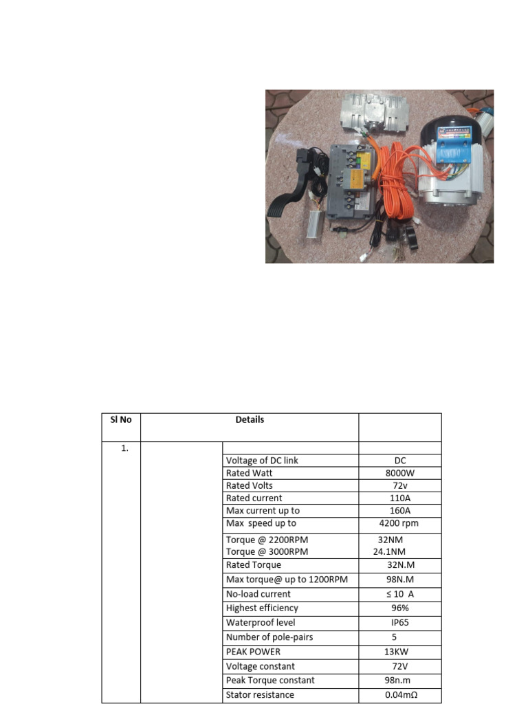 8KW 72v PMSM 6-Phase Data Sheet | PDF | Electric Motor | Machines
