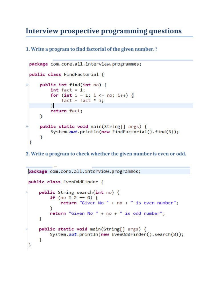 Interview Prospective Programming Questions | PDF | Boolean Data Type | Computer Science