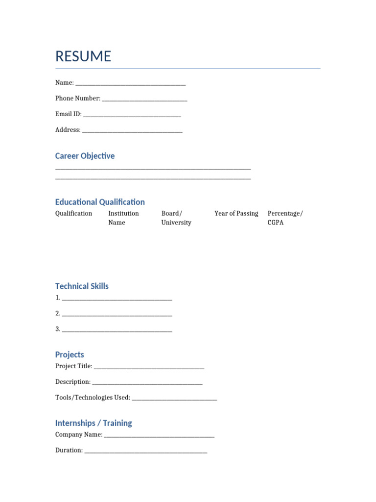 Comprehensive Resume Template | PDF