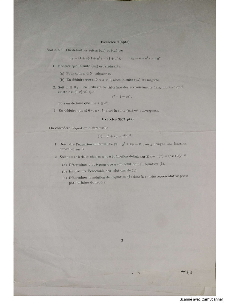 Devoirs analyse, méca générale_7 | PDF