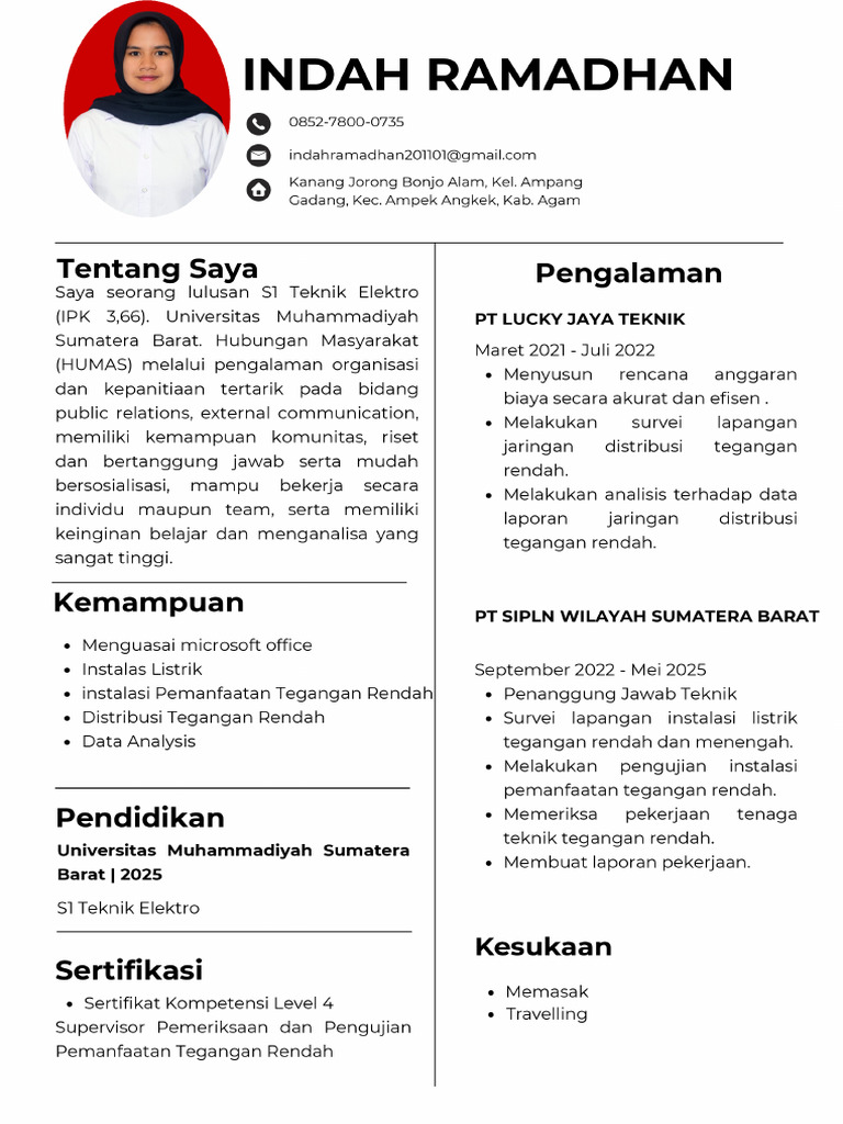CV Indah Ramadhan | PDF