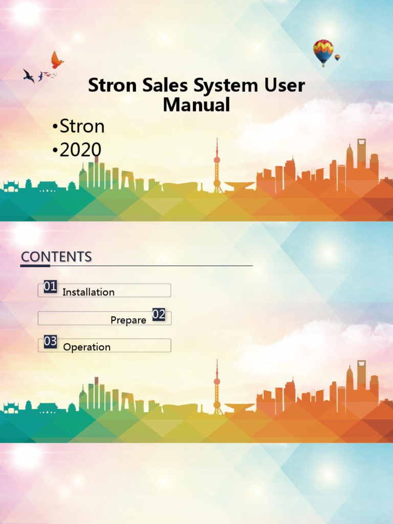 Stron Sales System User Manual | PDF | Software | Sales