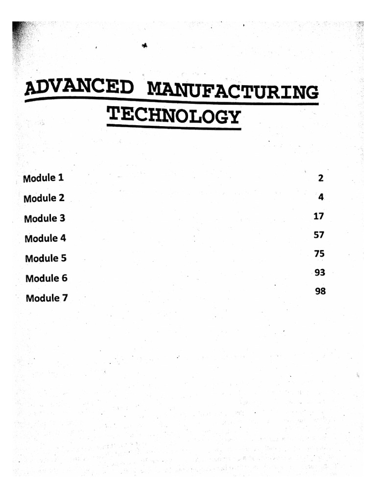 Advanced Manufacturing Technology | PDF