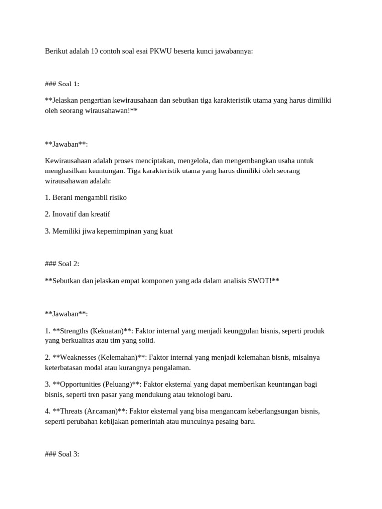 Soal Pkwu Kelas Xi Tkr | PDF