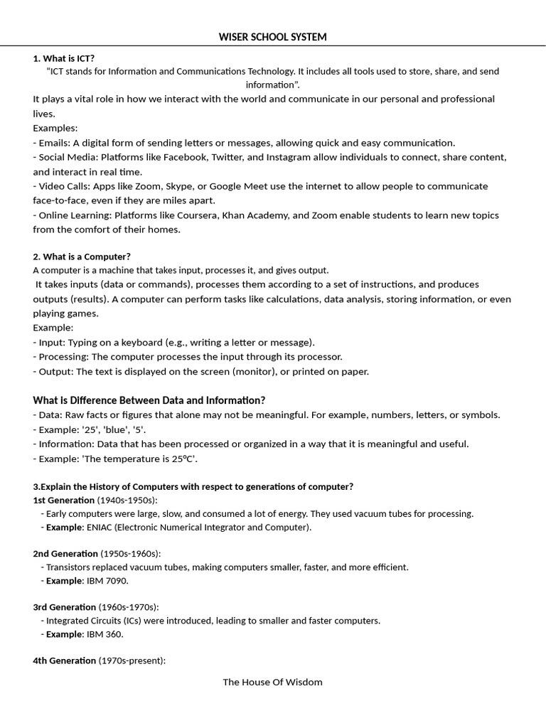 Computer Notes 6 Class WSS | PDF | Computer Data Storage | Random ...