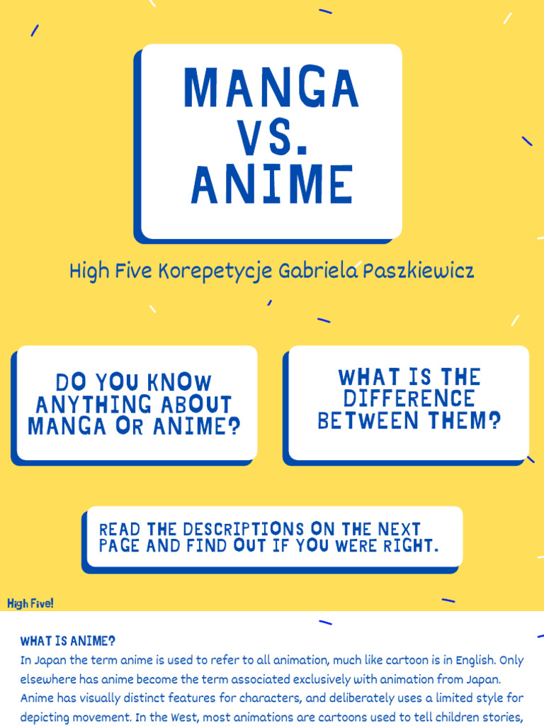 Manga vs. Anime - Prezentacja | PDF | Manga | Anime