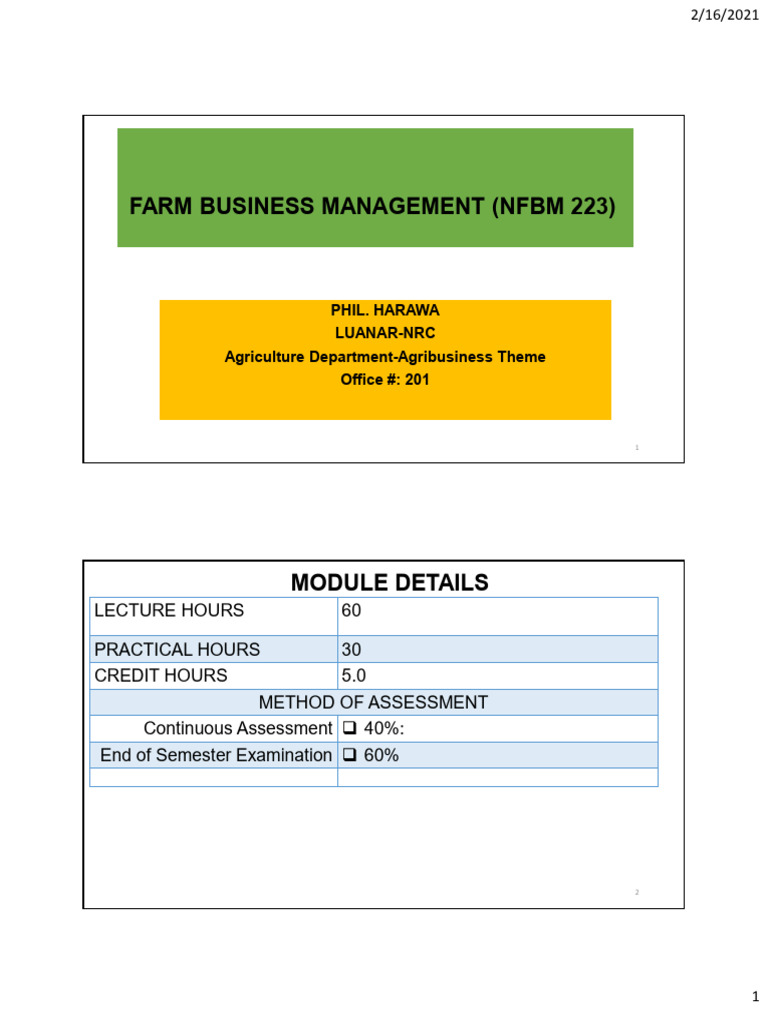 Farm Business Management With Slide & Page Numbers | PDF | Gross Margin ...
