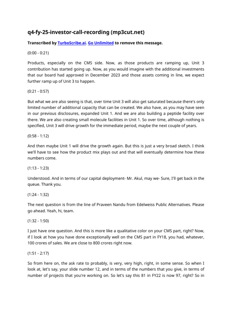 Q4 FY25 Investor Call Insights | PDF