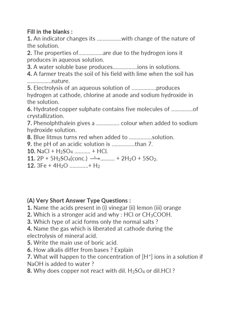 Assignment of Acid Bases and Salts | PDF | Acid | Sodium Carbonate