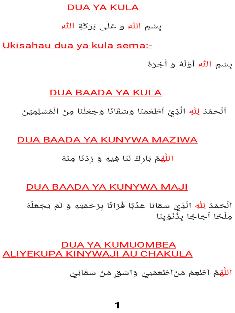 Kitabu Cha Dua | PDF