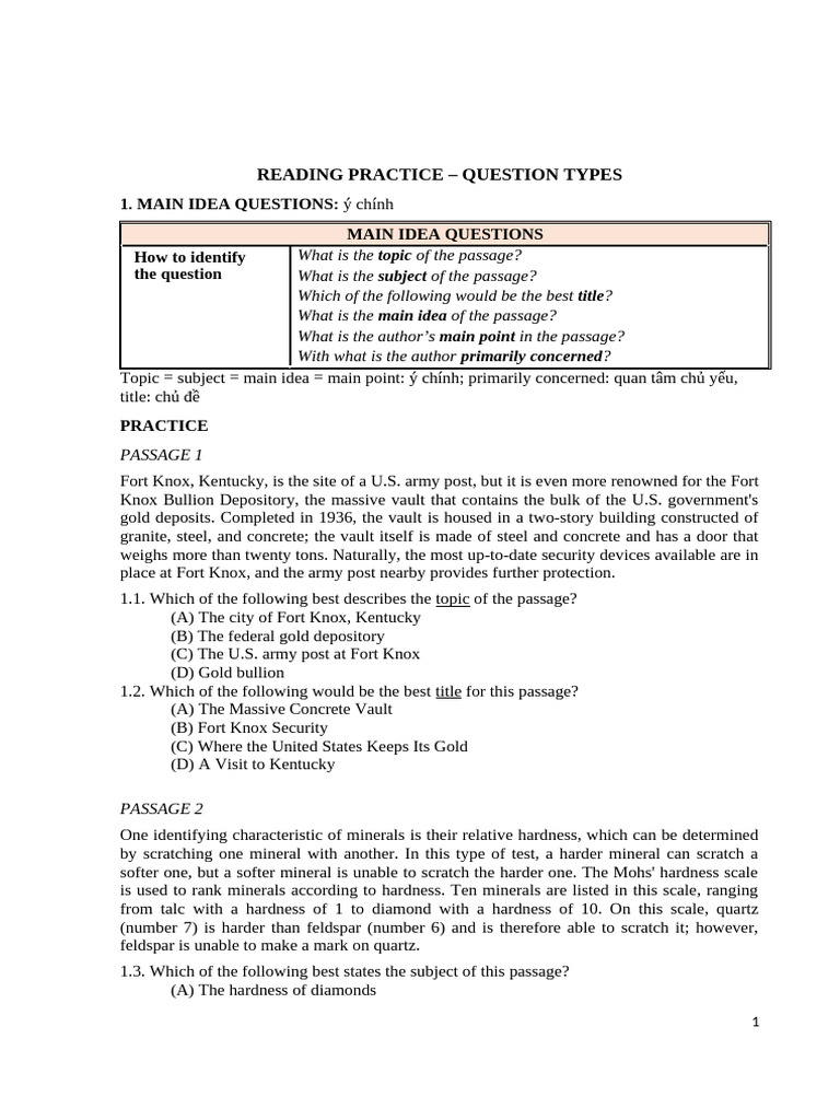 Reading - Question Types - Students | PDF | Tropical Cyclones | Tsunami