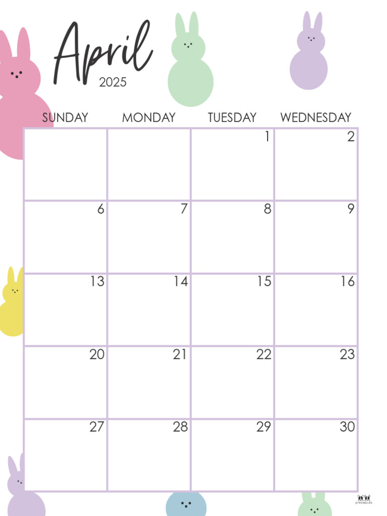 Printable April 2025 Calendar Style 103 | PDF