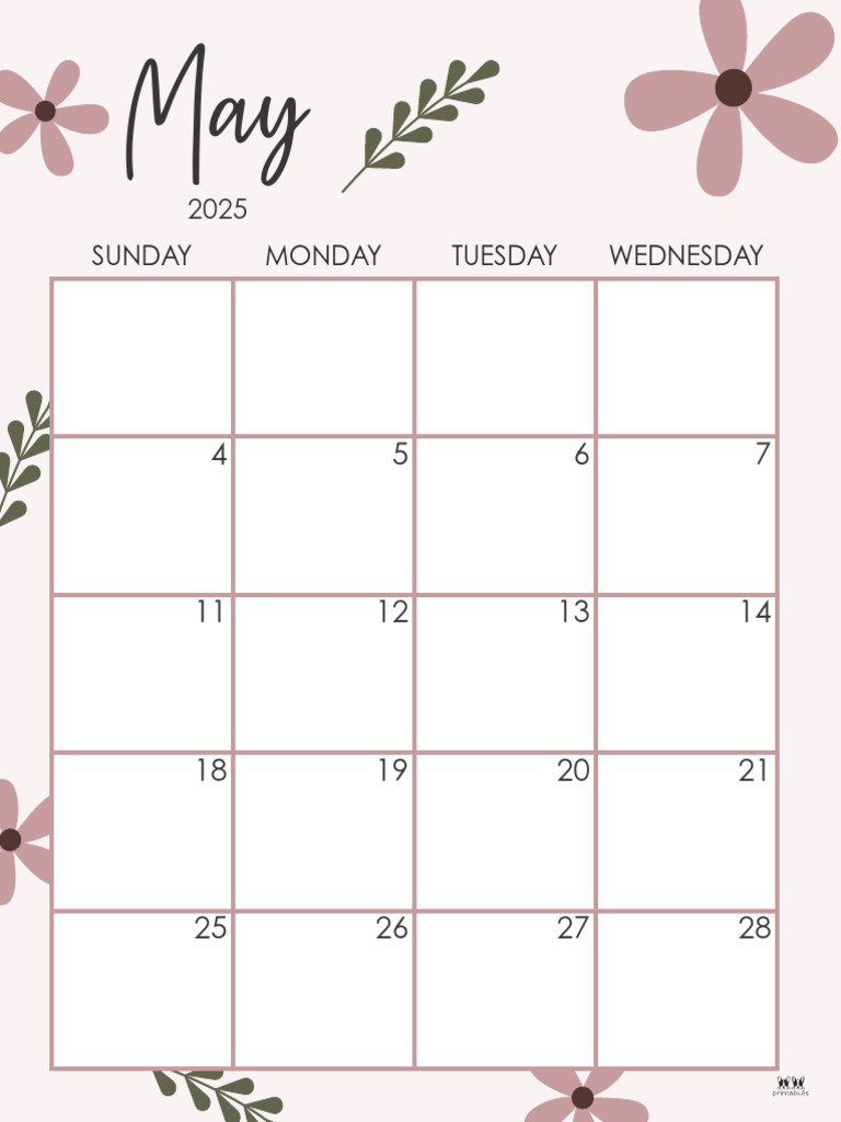 Printable May 2025 Calendar Style 103 | PDF
