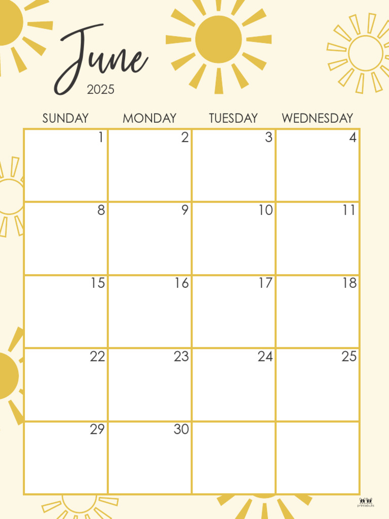 Printable June 2025 Calendar Style 103 | PDF