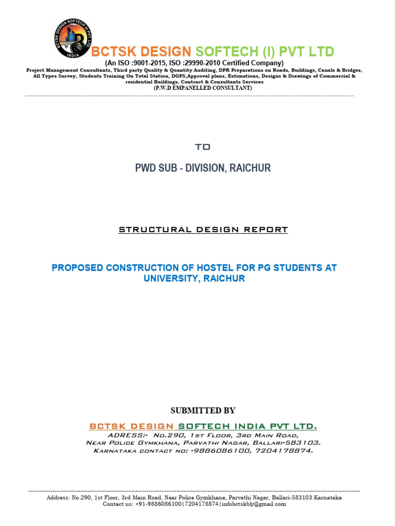 1.design Report With Drawings | PDF | Concrete | Beam (Structure)