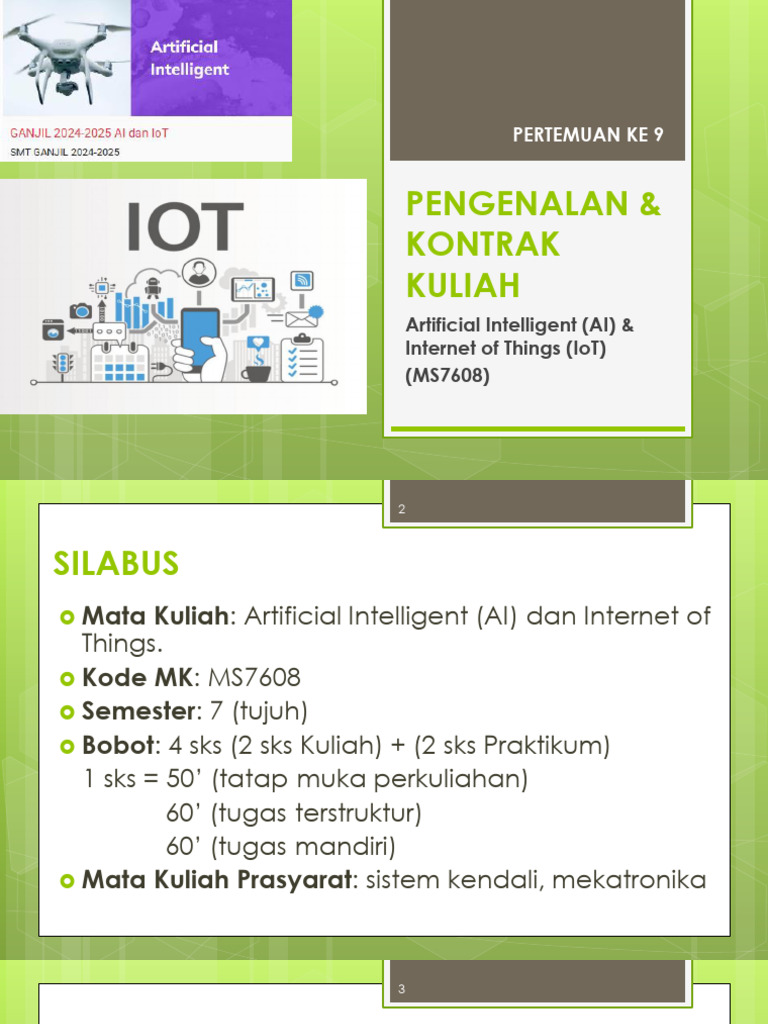 Pert 09 - Ms - Aiiot - Kontrak Kuliah Pengenalan Iot | PDF