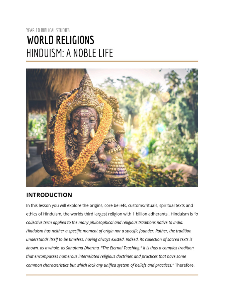 World Religions - Hinduism | PDF | Vishnu | Brahman