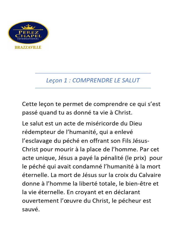 Comprendre le Salut en Christ | PDF | Épître aux Romains | Jésus