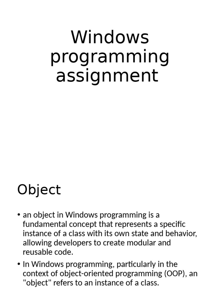 Windows Programs Assignment | PDF | Inheritance (Object Oriented Programming) | Method (Computer ...
