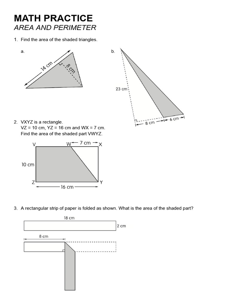 Mathemtics - Area and Perimeter | PDF
