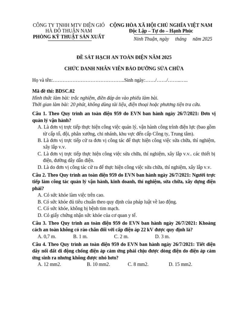Đề BDSC.02 | PDF