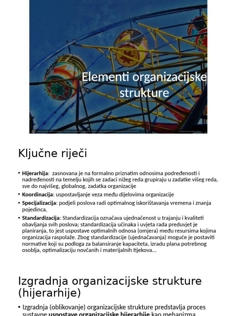 Predavanje Elementi Organizacijske Strukture | PDF