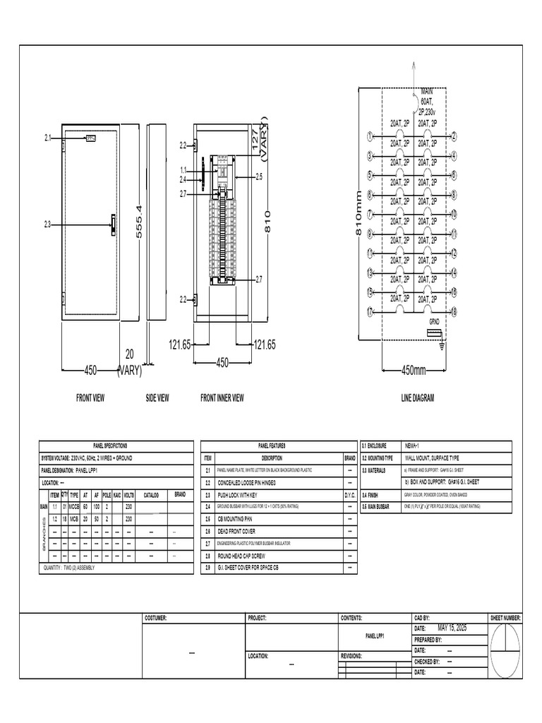 Electrical Panel LPP1 Specifications | PDF | Insulator (Electricity ...